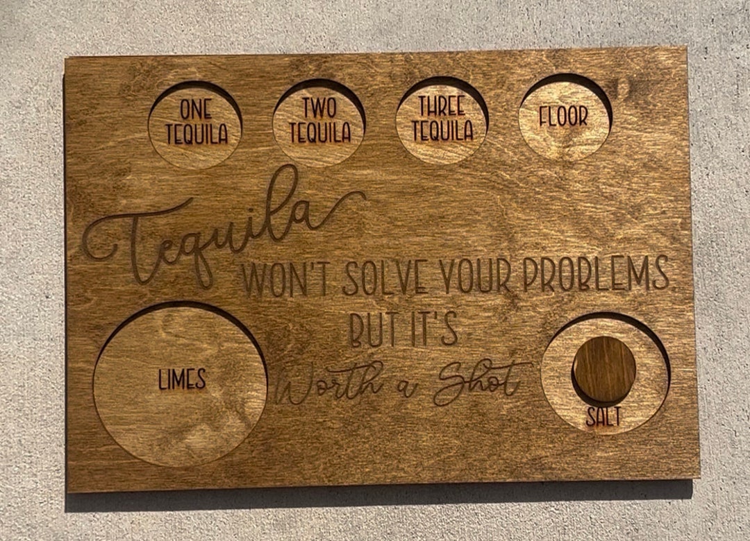 Personalized Tequila Flight Board: Engraved Hardwood Shot Glass Holder ...