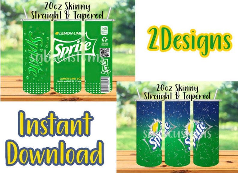 Sprite Tumbler Wrap 20oz Skinny Straight and Tapered | Etsy UK