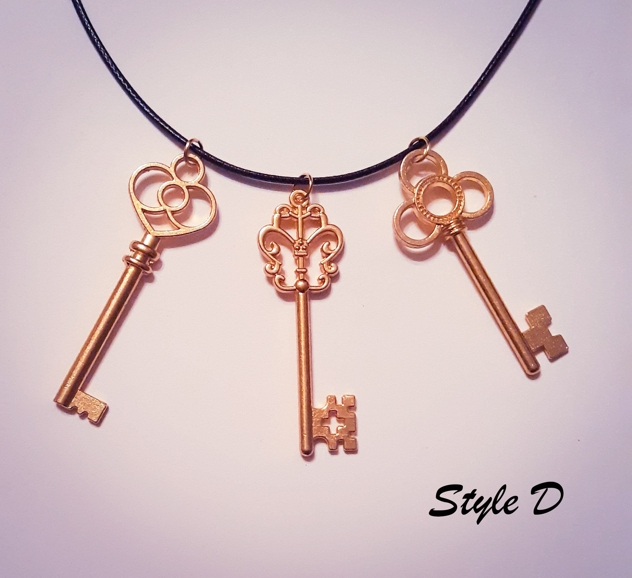 Gold Antique Skeleton Key Necklaces-ritual Key Charm-metaphysical ...