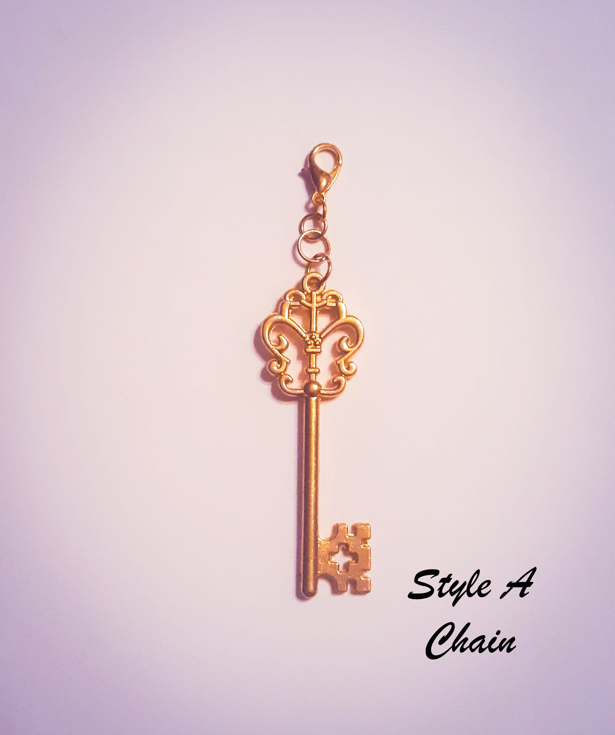 Gold Skeleton Key Keychains-antique Key Charm-metaphysical Symbol-pagan ...