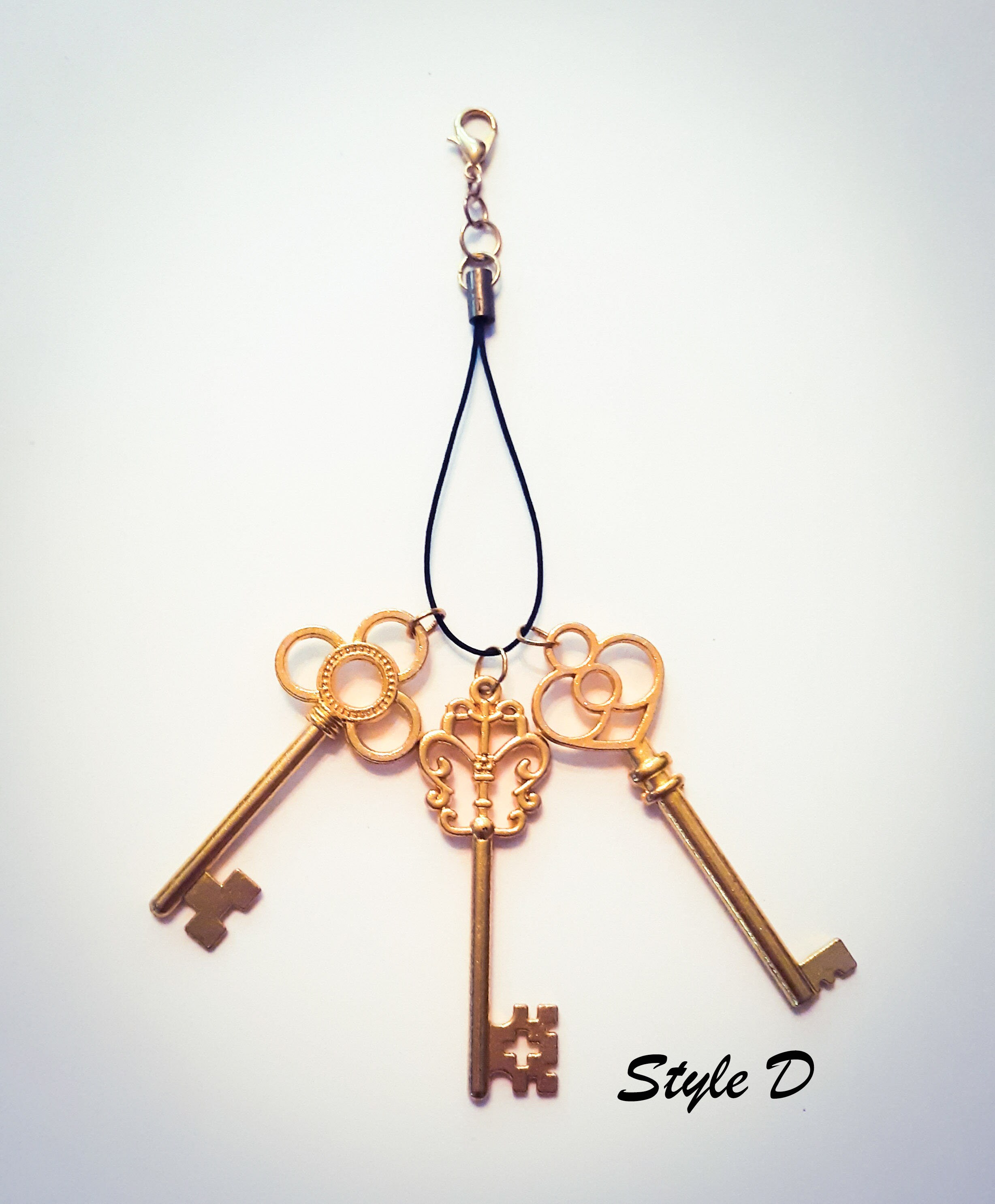 Gold Skeleton Key Keychains-antique Key Charm-metaphysical Symbol-pagan ...