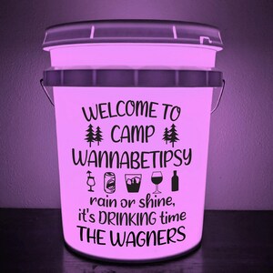 Personalized Light up Camping Bucket | Remote Control LED - Etsy
