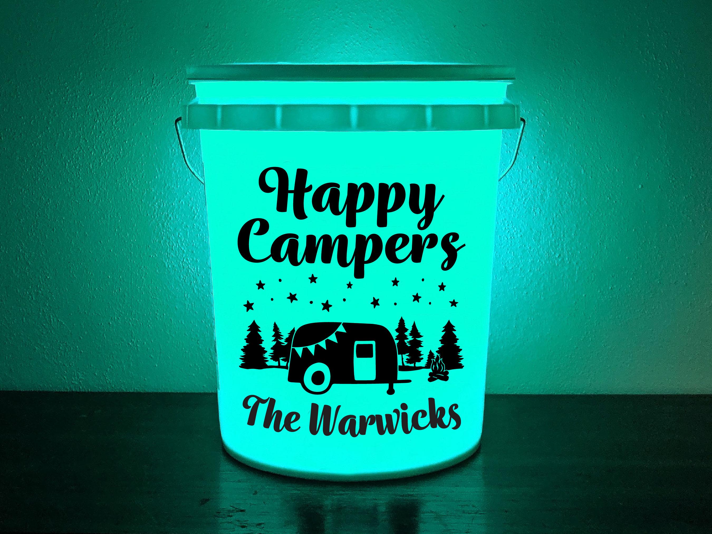 Personalized Light up Camping Bucket | Remote Control LED - Etsy
