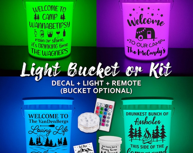 Camping LED Light Bucket Kit With Remote Check Out All Decal ...