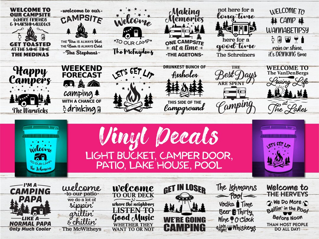 Camping Bucket DECAL Only Fits 5 Gallon Bucket Bucket NOT - Etsy