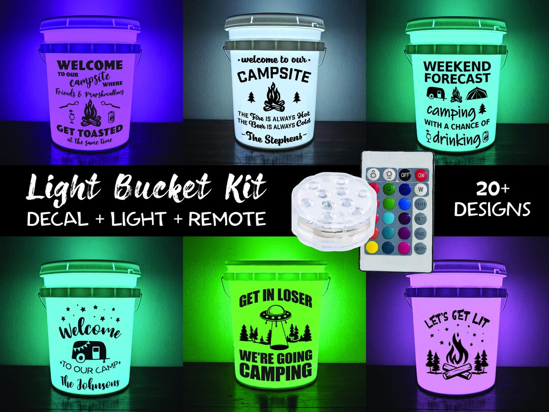 Light Bucket KIT for Camping Bucket Decal and Light With - Etsy