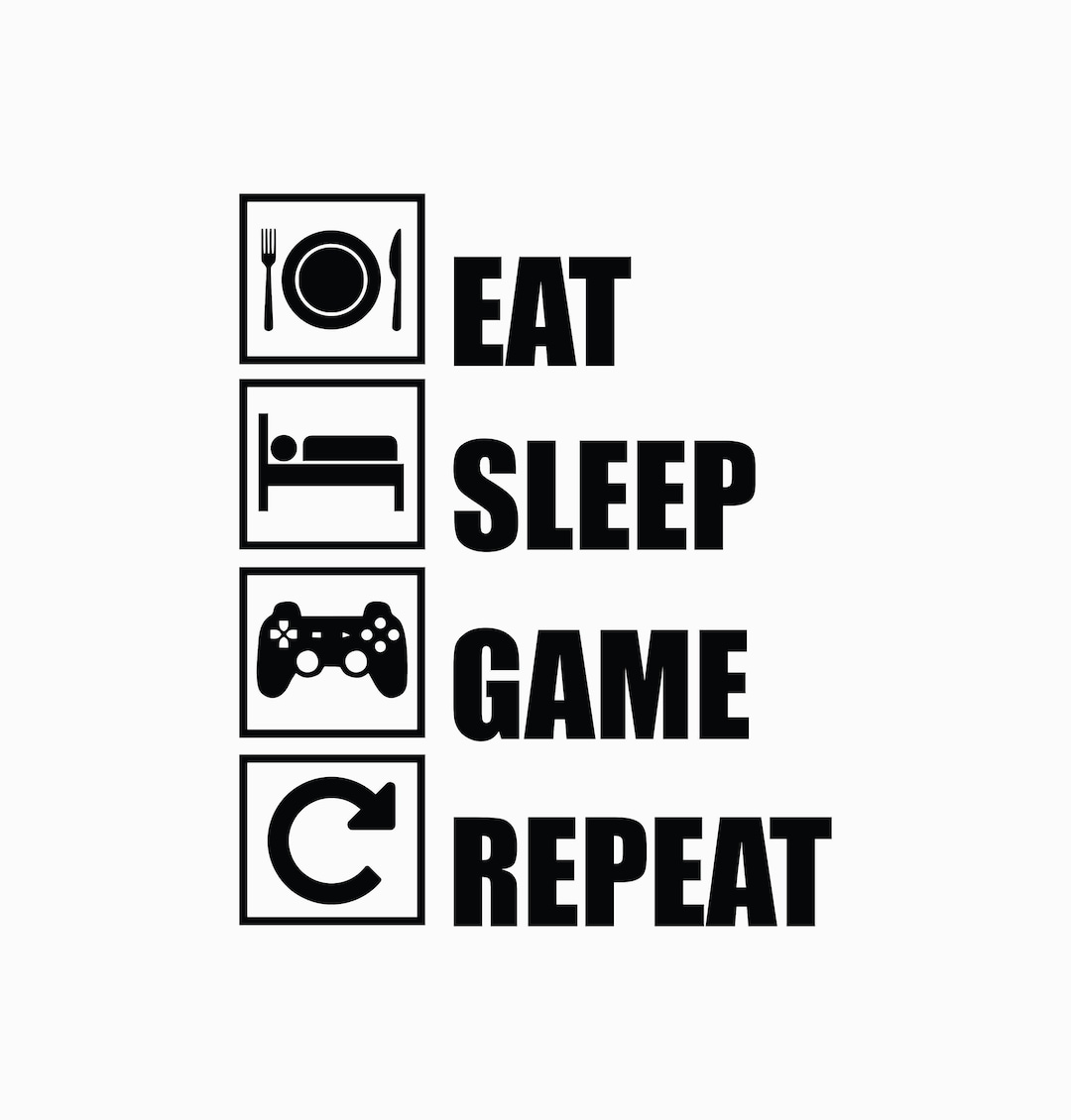 Eat Sleep Game Repeat SVG Cut File - Etsy