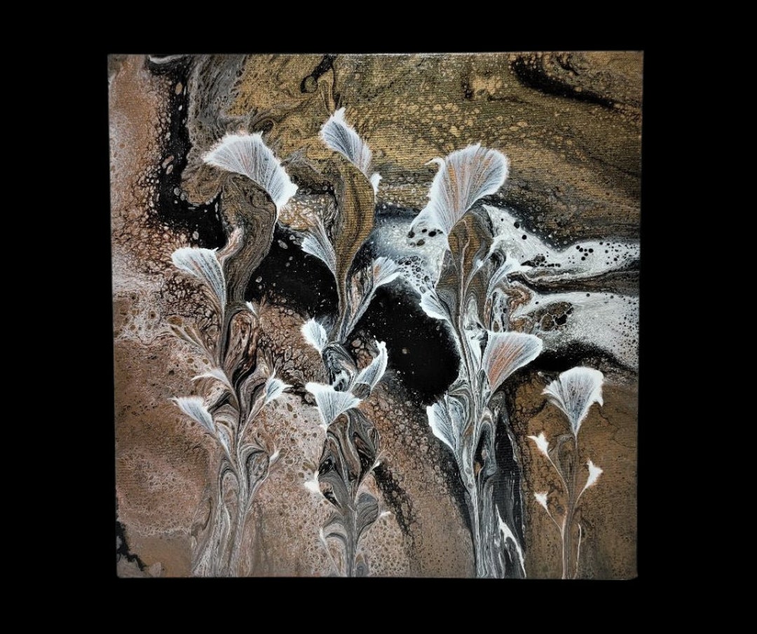 String Pull Flowers - Black and Copper - Etsy