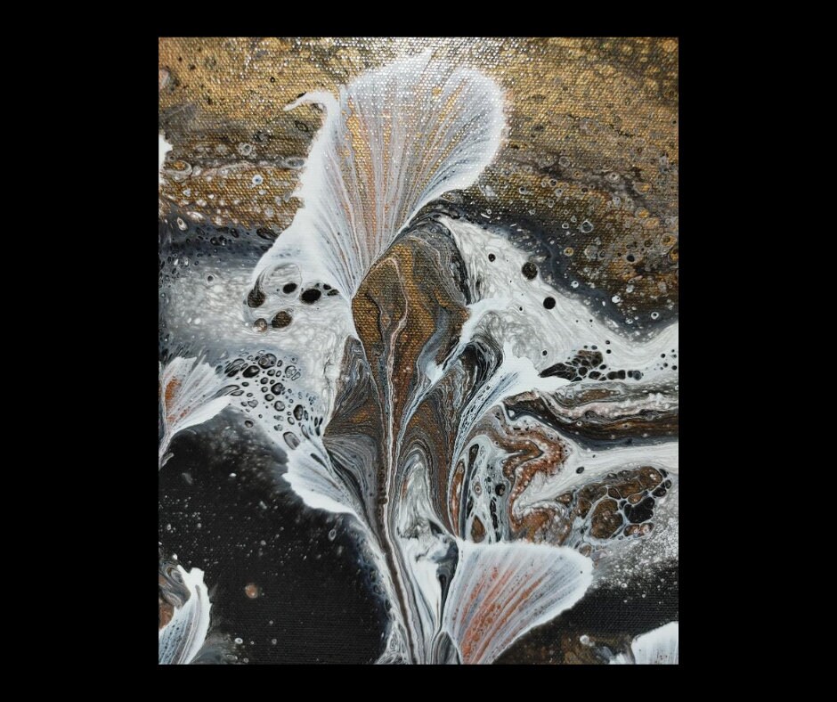 String Pull Flowers - Black and Copper - Etsy