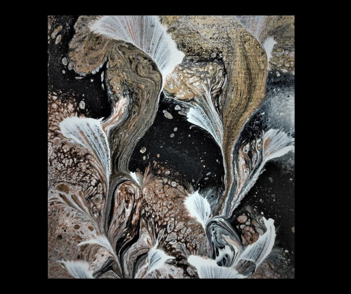 String Pull Flowers Black and Copper - Etsy