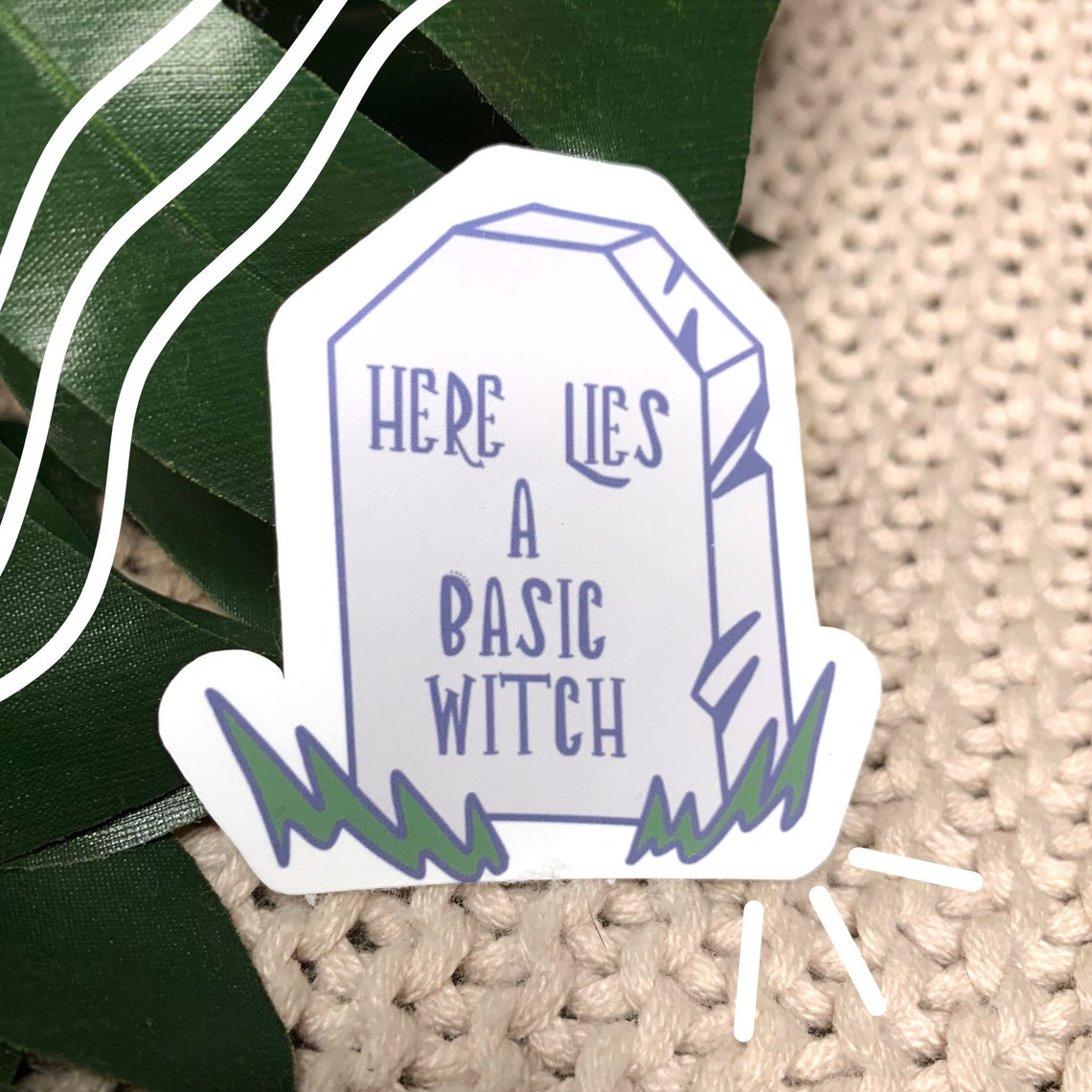 Basic Witch Gravestone Die-cut Sticker Halloween Waterproof - Etsy