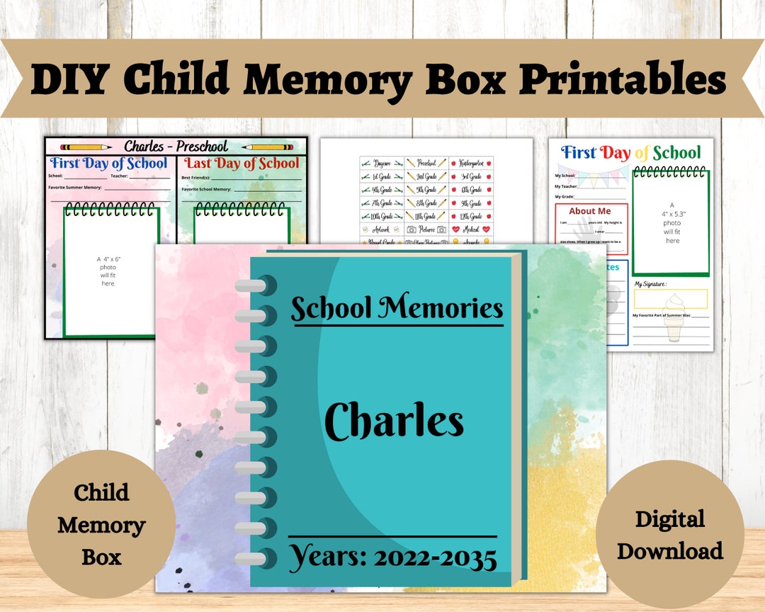 Personalized School Memory Box Printable School Memory Box - Etsy
