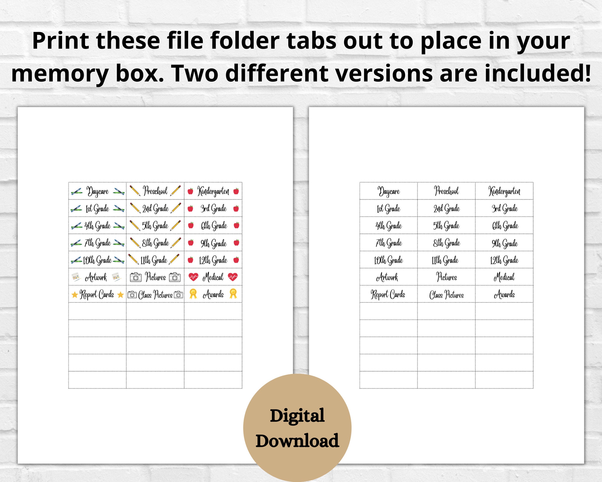 Personalized School Memory Box Printable School Memory Box - Etsy