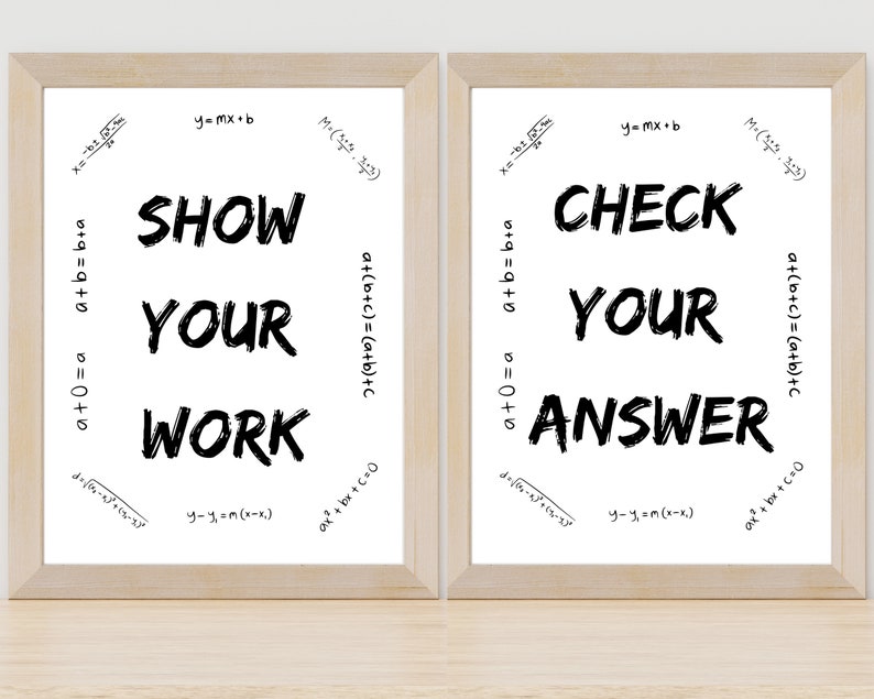 Show Your Work Poster Show Your Work Sign Printable - Etsy