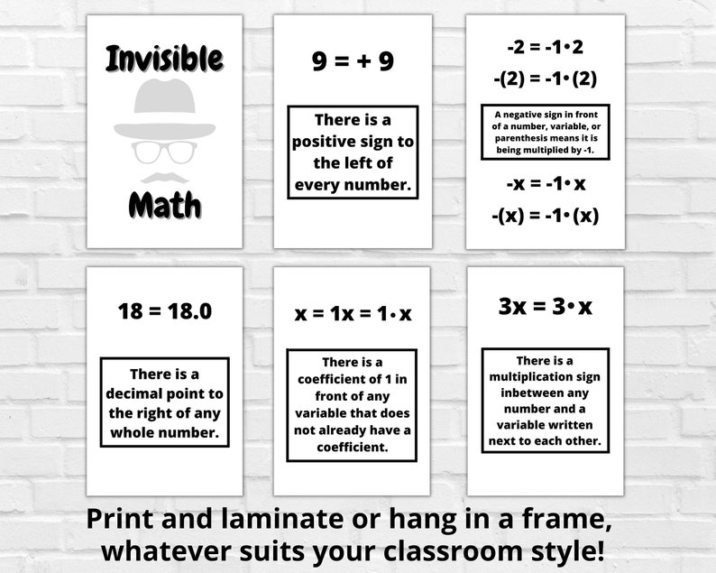 Invisible Math Posters Math Decor Prints High School Math - Etsy