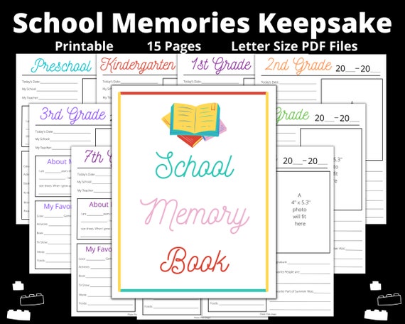 Printable School Years Memory Book Printable Birthday - Etsy