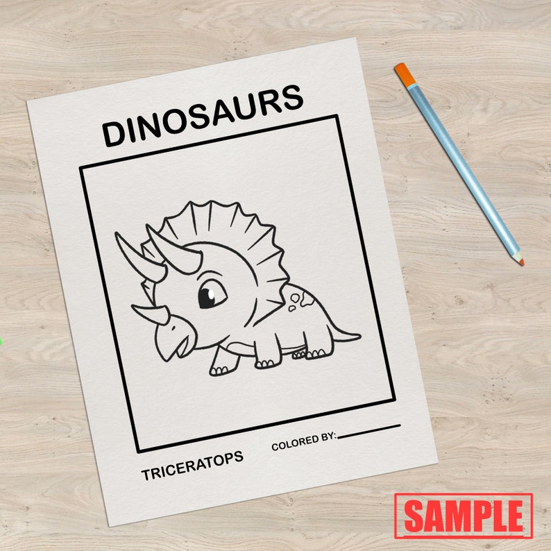 Dinosaurs Coloring Page V.1, Digital Product, Printable, Coloring Pack ...