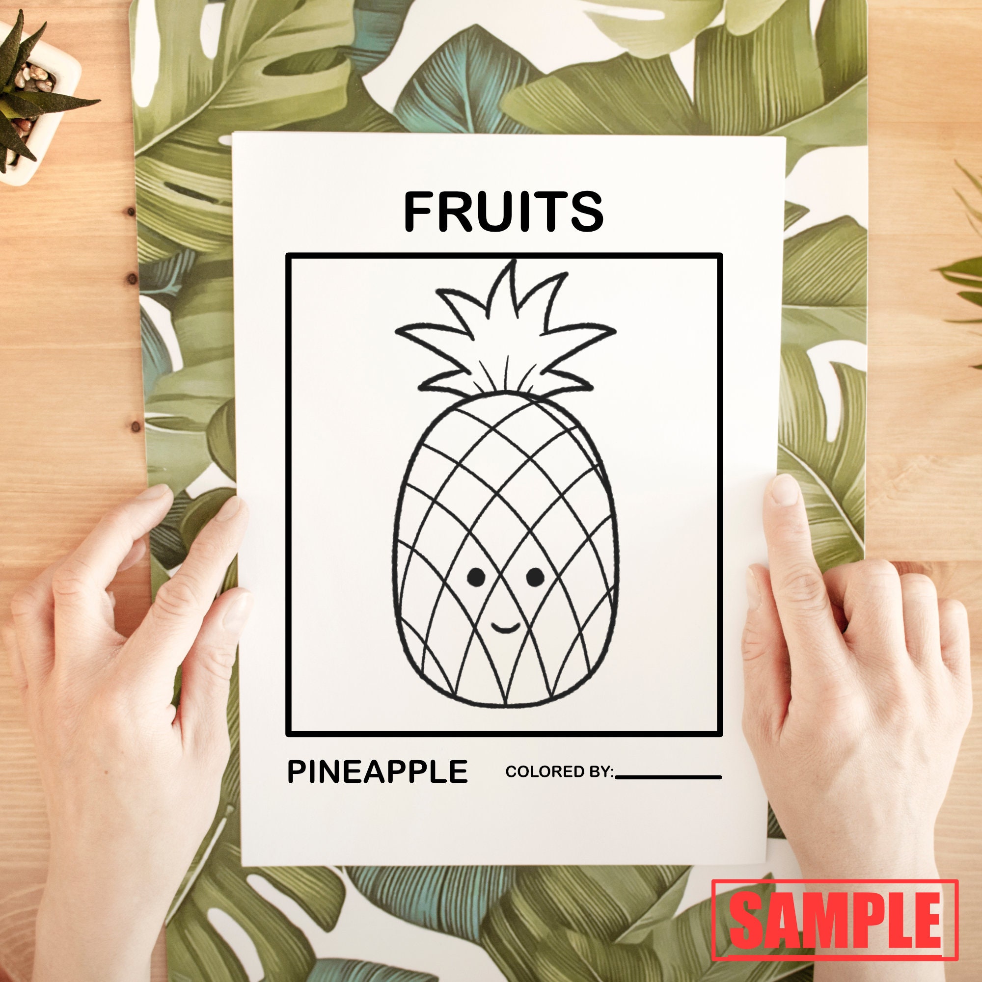 Fruits Coloring Page V1, Digital Download, Printable, Educational, Kids ...