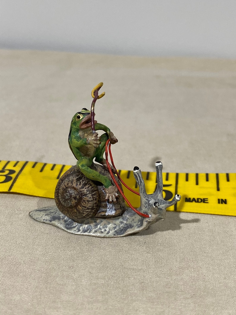 Austrian Bronze Frog Riding on a Snail - Etsy