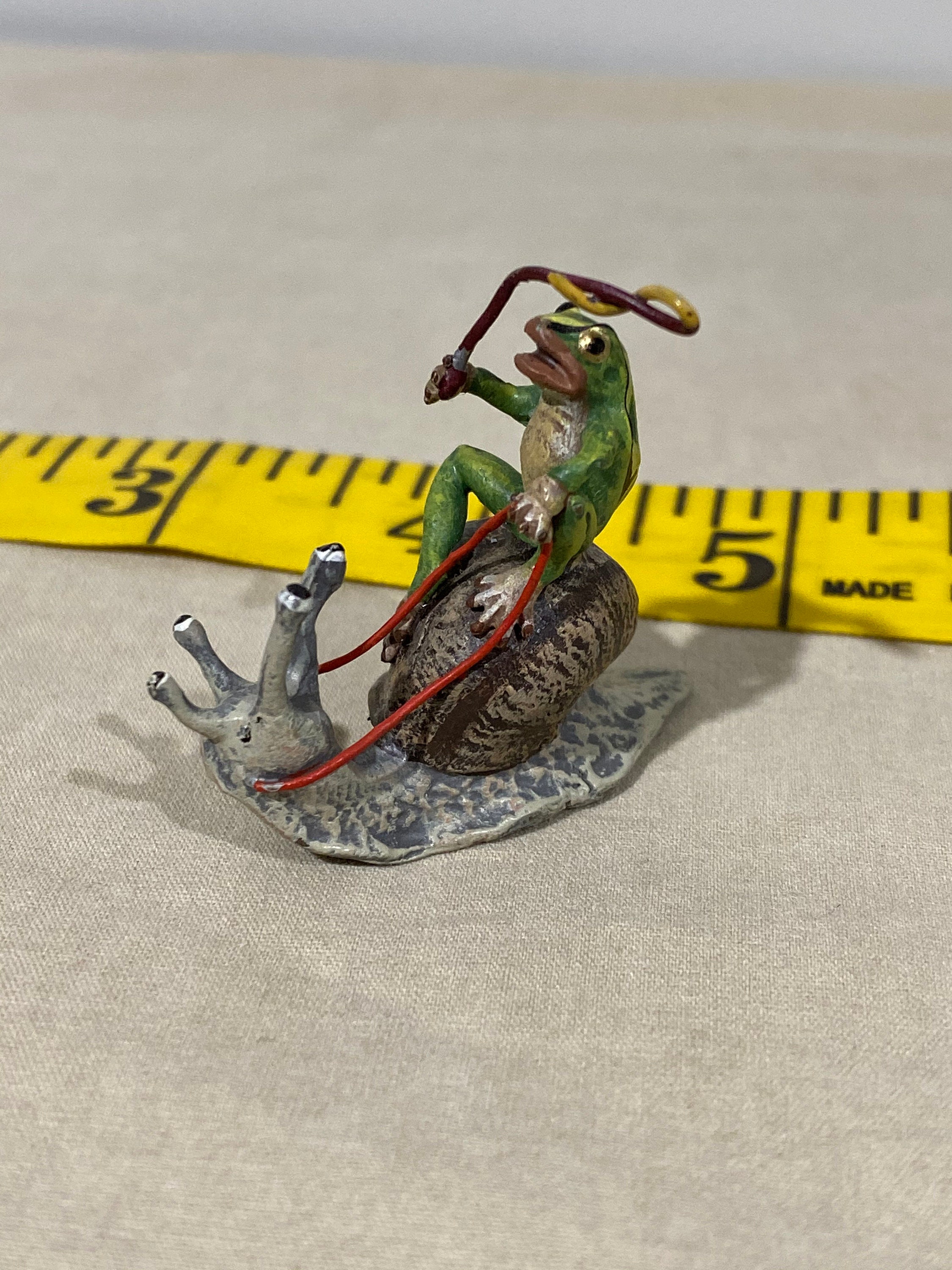 Austrian Bronze Frog Riding on a Snail - Etsy