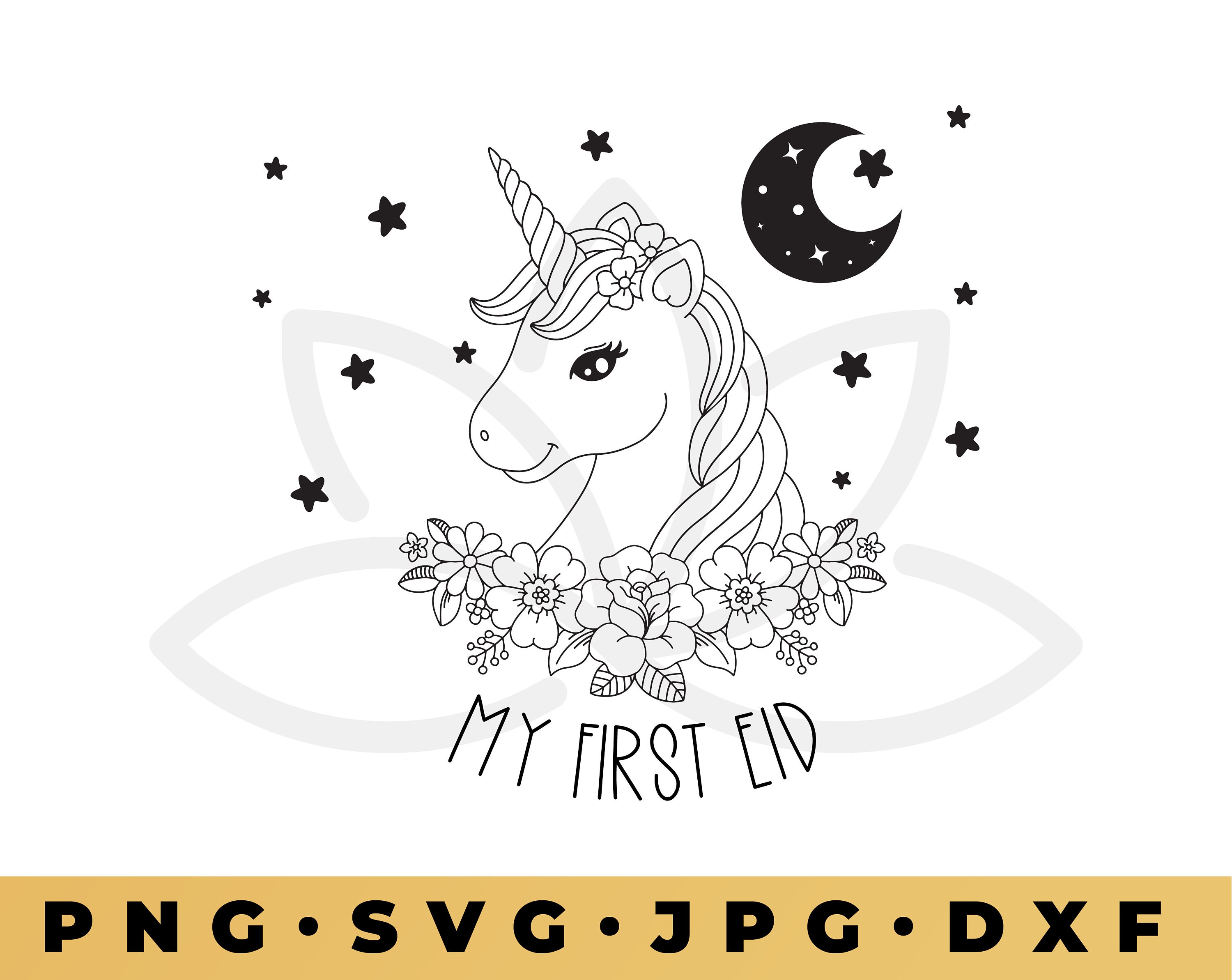 My First Eid SVG, Eid Cut File, Eid Moon Svg, Eid Mubarak Svg, Islamic ...