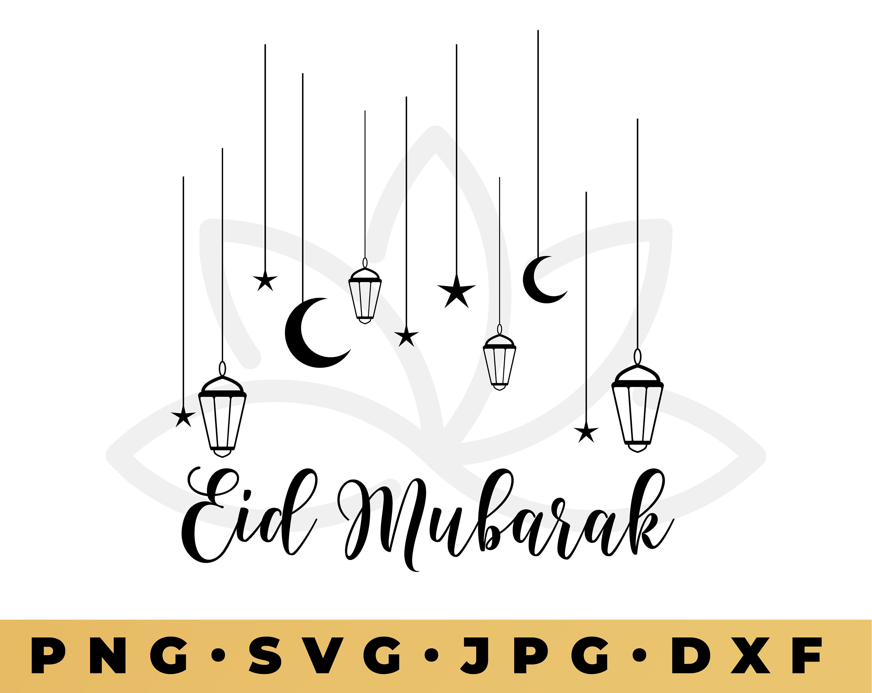 Eid Mubarak Stars Svg, Eid Cut File, Eid Moon Svg, Eid Mubarak Svg ...