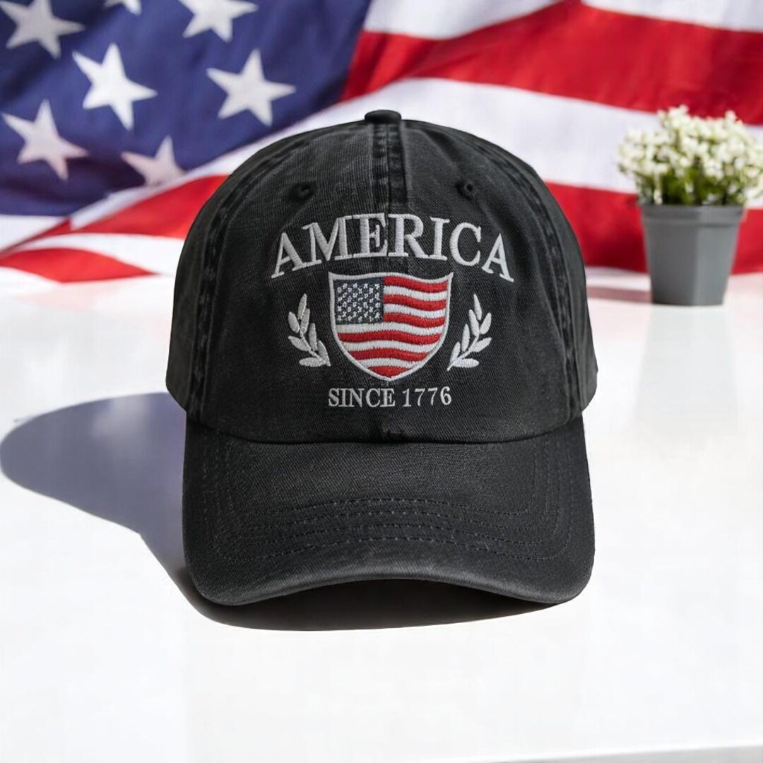 America 1776 Hat, Patriotic Dad Cap for 4th of July and Independence ...