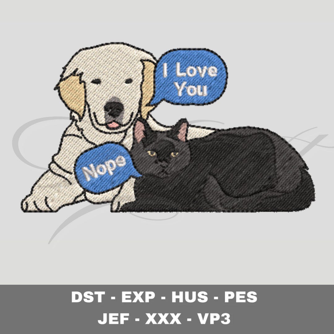Dog Embroidery Design, Pet DST Embroidery File, Machine Embroidery ...