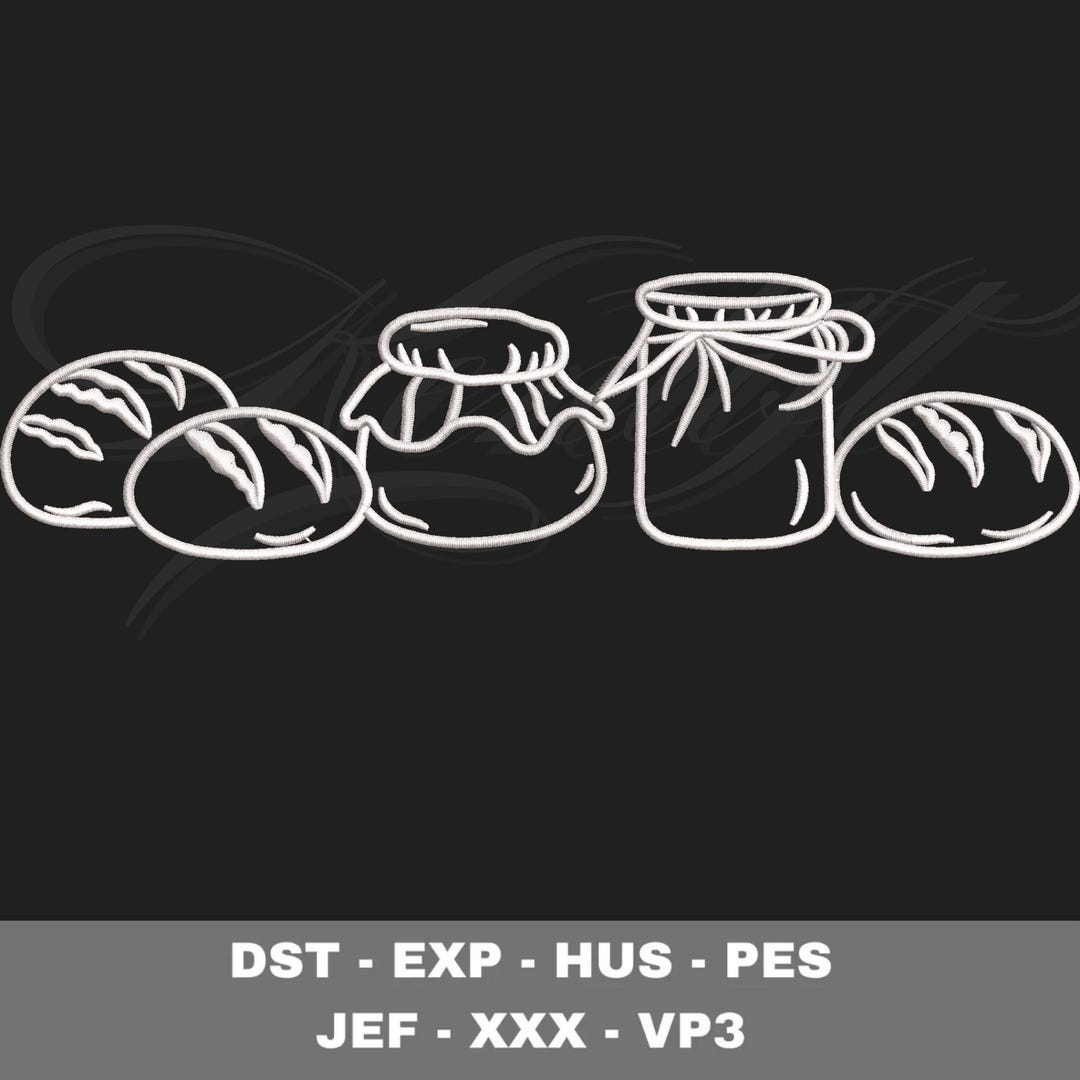 Sourdough Embroidery Design, Sourdough Starter DST Embroidery File ...