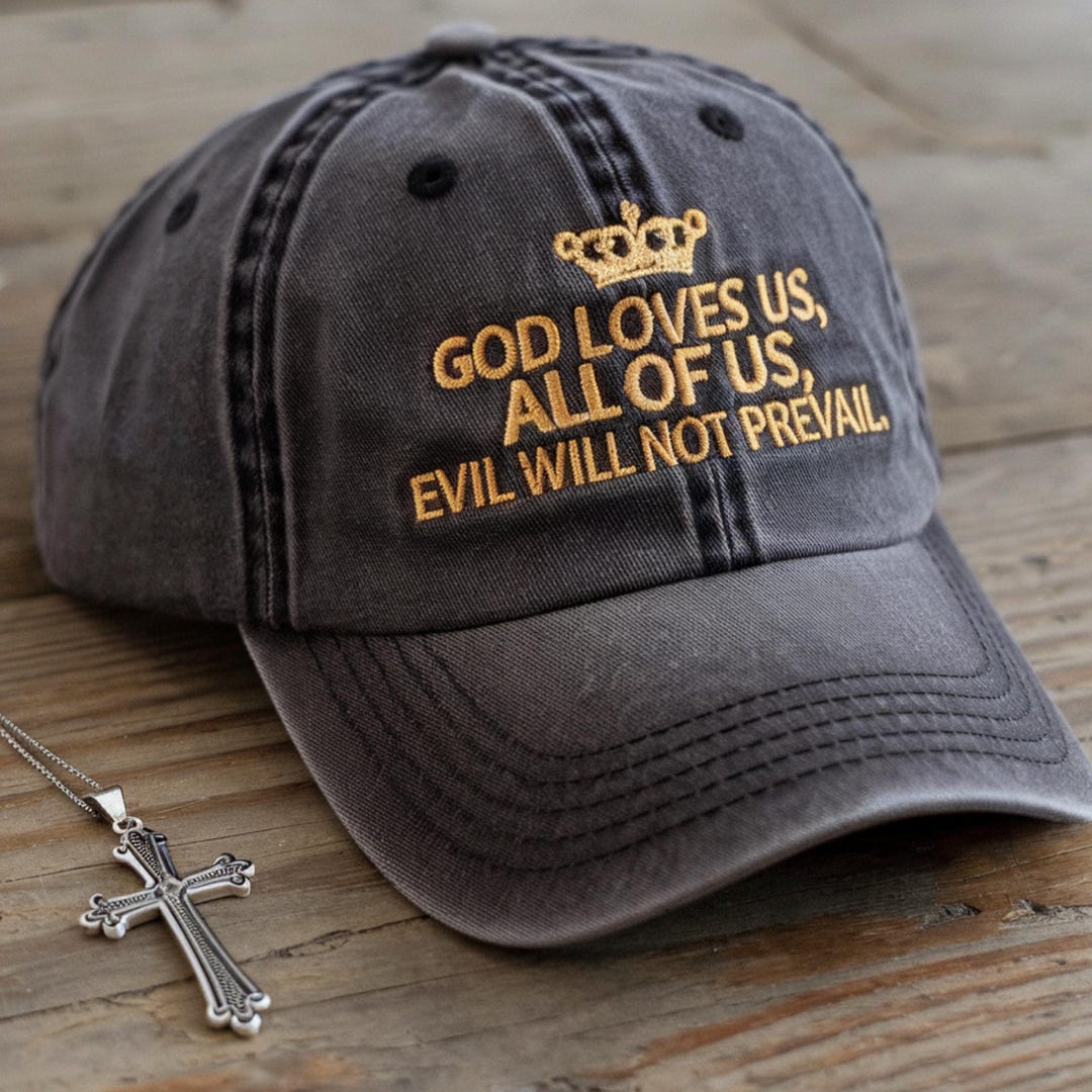 Embroidered God Loves Us Washed Hat, Pope Leo XIV Washed Hat, Vatican ...