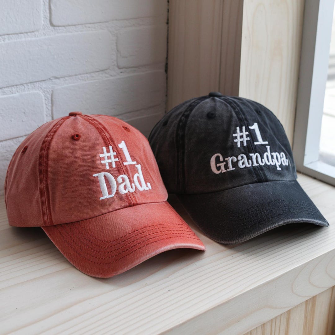Number 1 Dad Embroidered Cap #1 Dad Cap #1 Dad Hat #1 Dad Baseball Cap ...