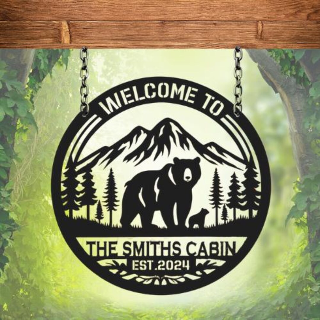 Personalized Metal Welcome to Cabin Sign, Cabin Decor, Outdoor Metal ...
