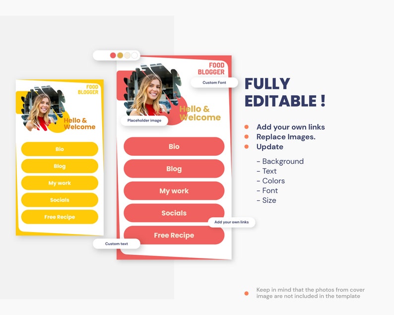 5+ Bio Link Template Yummy, Canva Template for Social Media Food Brands ...