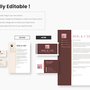 Business Card & Letterhead Template for Pet Business, Modern Card ...