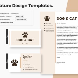 Business Card & Letterhead Template for Pet Business, Modern Card ...
