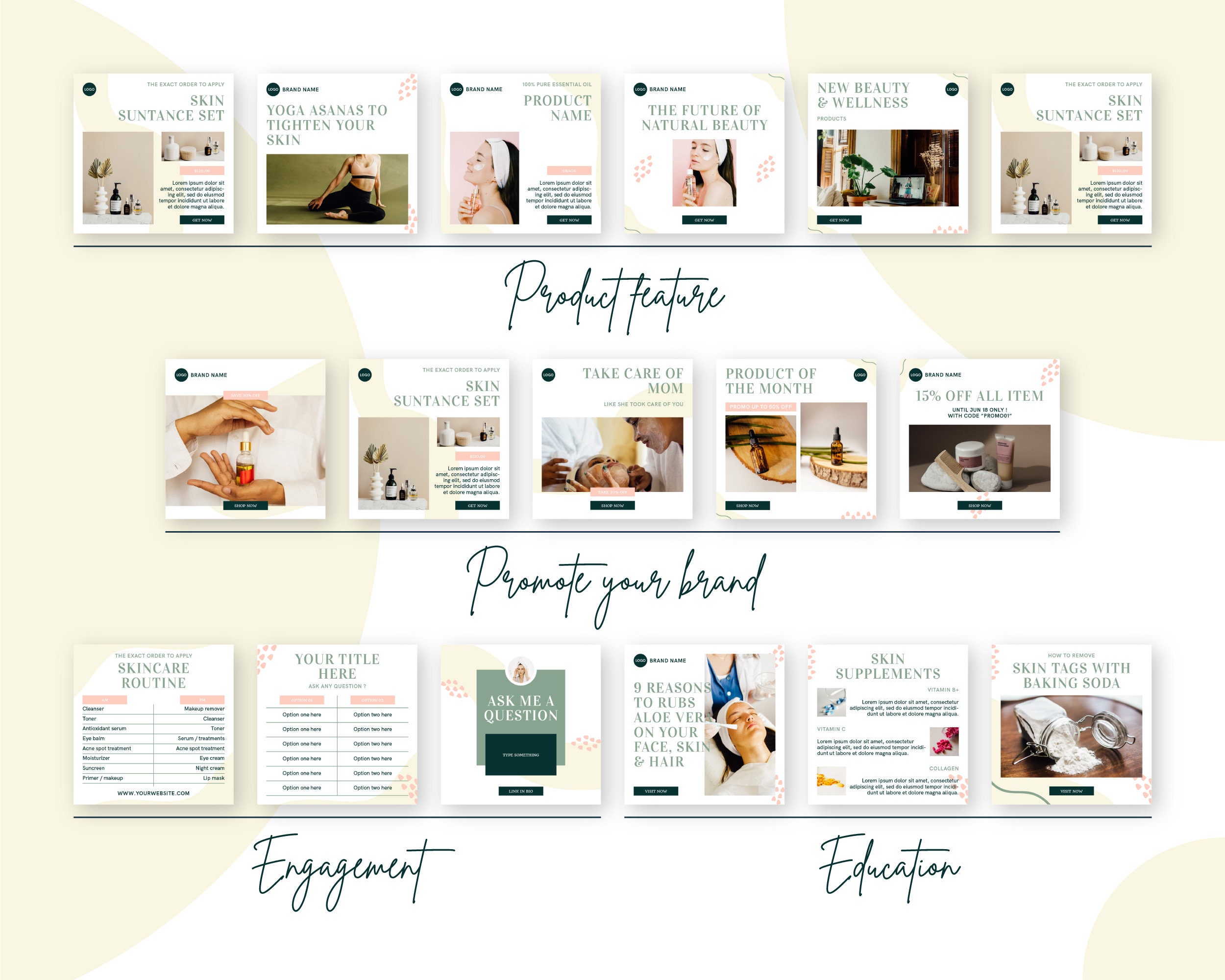 WELLNESS INSTAGRAM TEMPLATE — Senses, Blog Templates, Health Templates ...