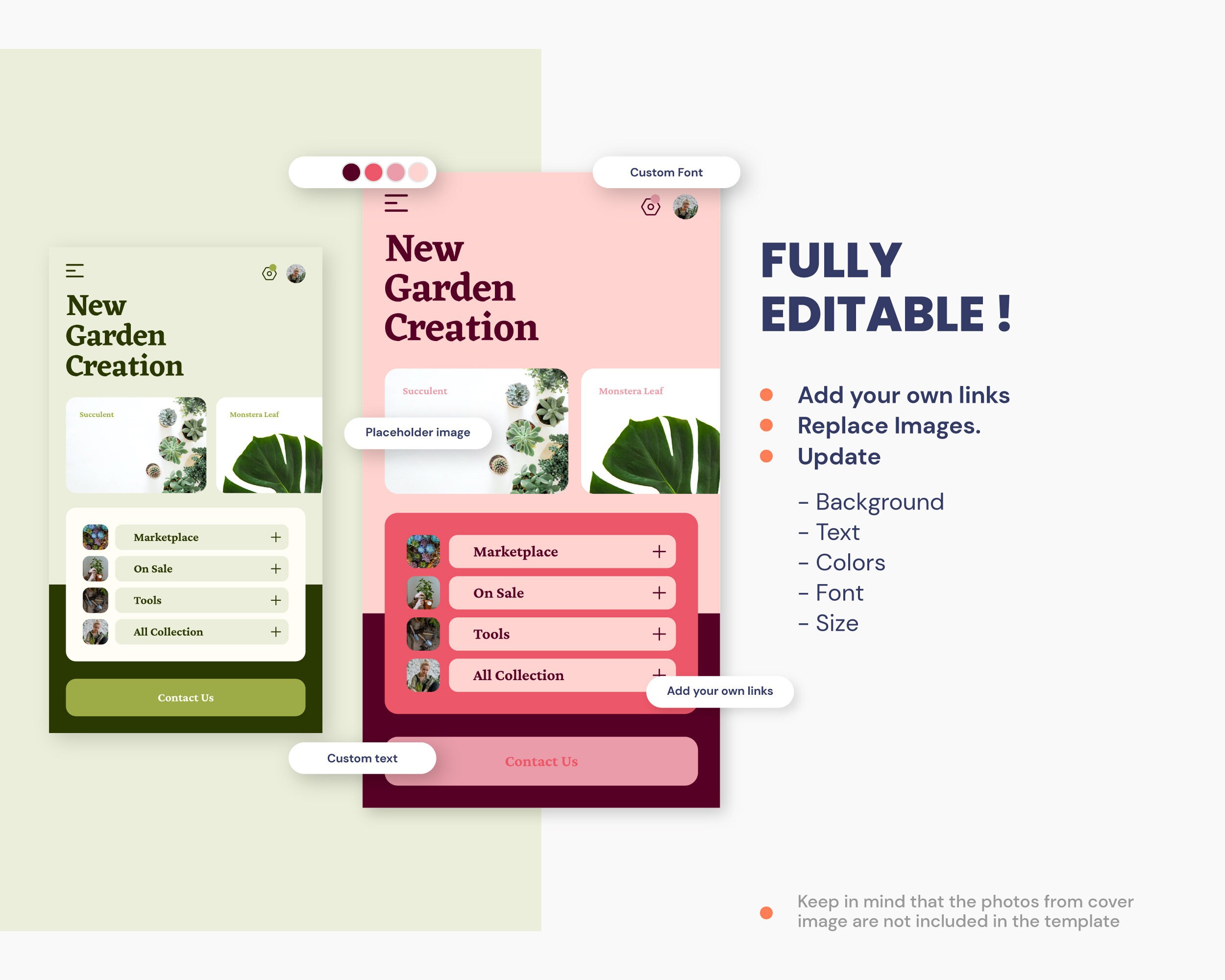 5+ Bio Link Template Gardening, Green Nature Canva Template for Social ...