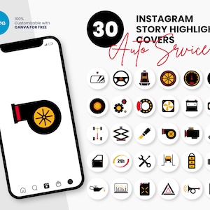 Instagram Highlight Covers for Automotive, Canva Instagram Story ...