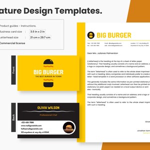 Business Card & Letterhead Template for Fast Food, Burger Business Card ...