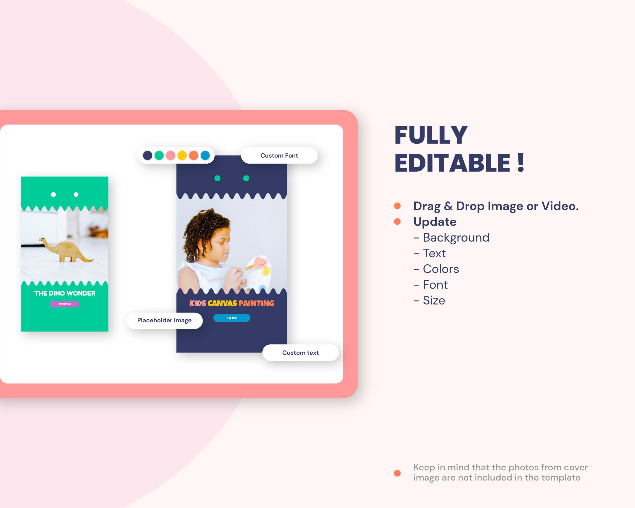 18+ Instagram Story Kidszone, Canva Story Template for Kids, Pastel ...