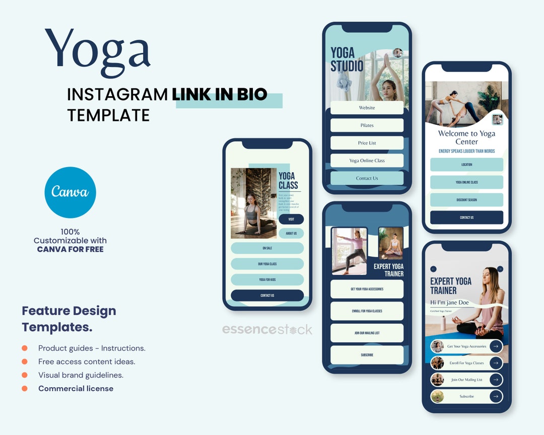 Link in Bio Template — Yoga, Canva Instagram Bio Link for Personal ...