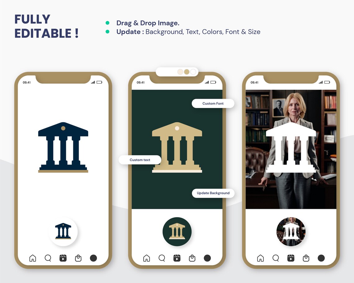 Instagram Highlight Covers for Lawyer Business, Canva Instagram Story ...