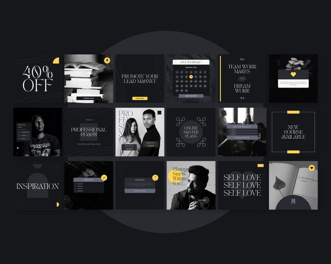 Coach Instagram Puzzle Template, Personal Branding Engagement Pack ...