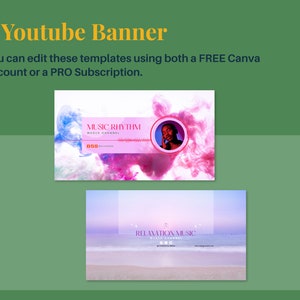 Youtube Branding Kit, Music Theme, Rainbow Colors, Personalized Youtube ...