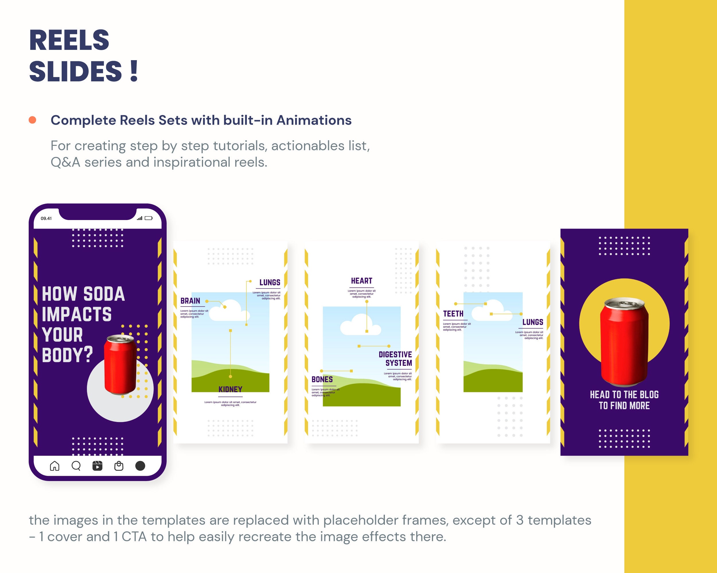 Bold Fitness INSTAGRAM REELS TEMPLATE & Covers, Canva Social Media ...