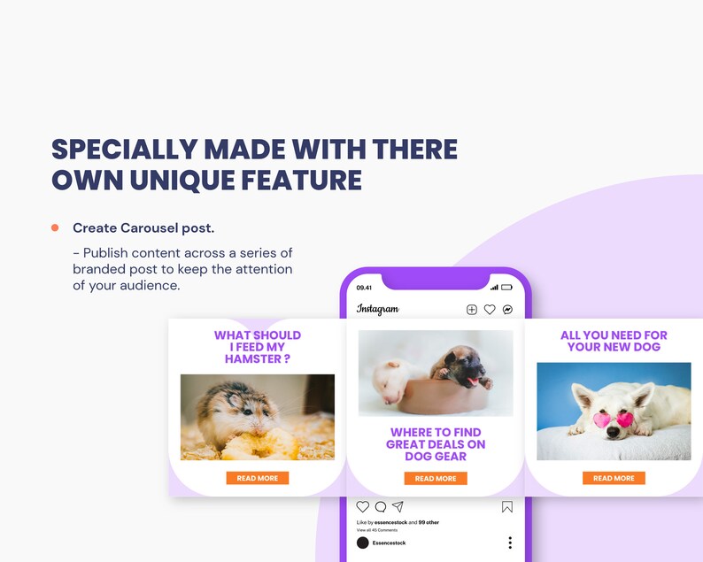 PETS ENGAGEMENT BOOSTER Instagram Post Template — Pet Shop, Purple ...
