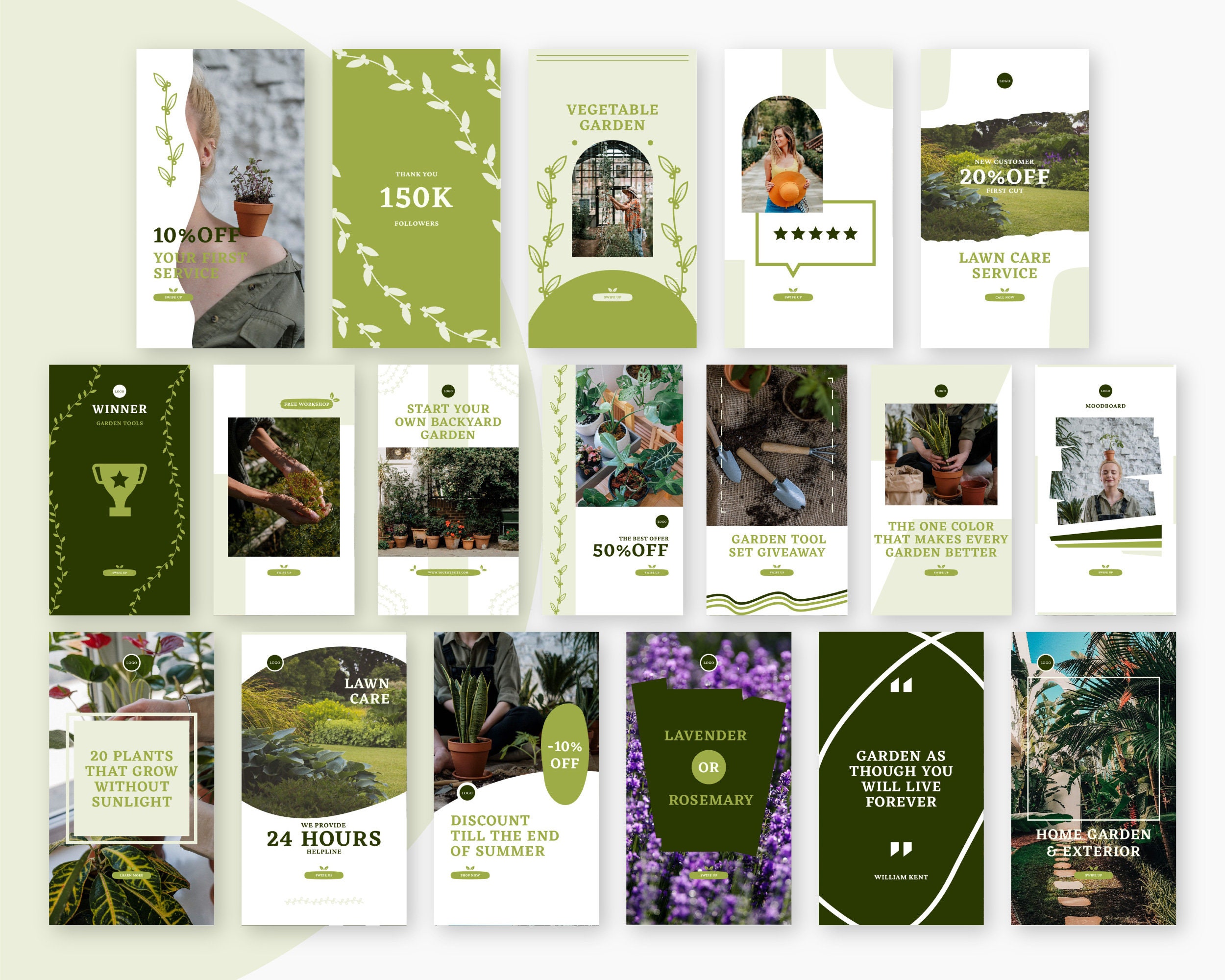 Instagram Story Template — Story Template Canva for Gardener, Florist ...