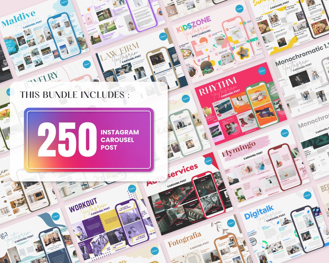 2770 INSTAGRAM TEMPLATE BUNDLE Social Media Bundle Canva - Etsy