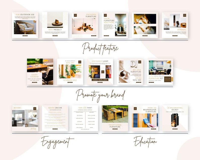 Home Decor & Lifestyle Instagram Posts for Bloggers for Canva ...