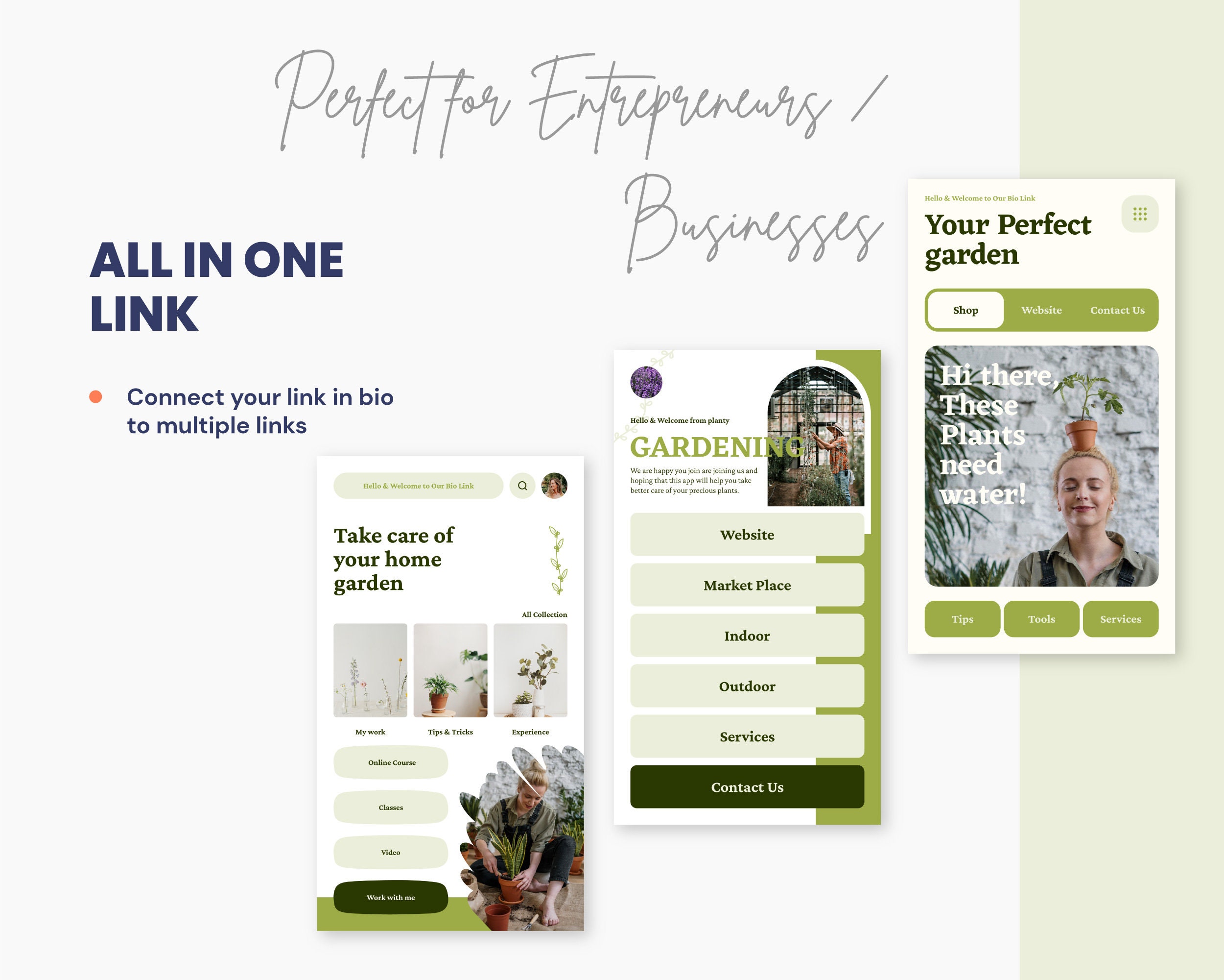 5+ Bio Link Template Gardening, Green Nature Canva Template for Social ...